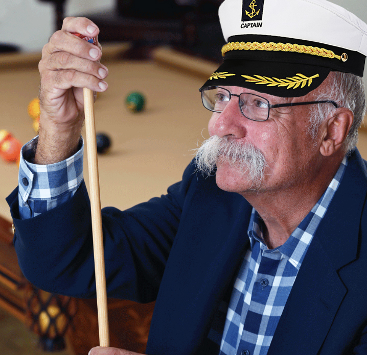 Aye Aye, Captain Dan, eight ball in starboard pocket on first pool ...
